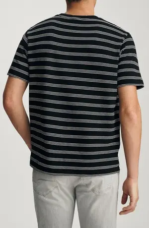 MAVI Regular Fit Stripe Cotton T-shirt - Black