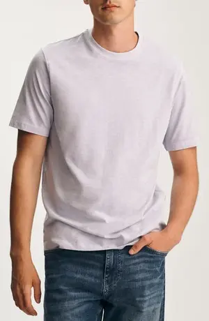 MAVI Pale Blue Slub Cotton Blend T-shirt
