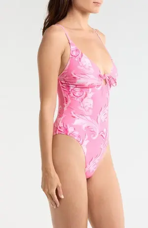 MILLY Canopee Ruched Loop One-piece Swimsuit