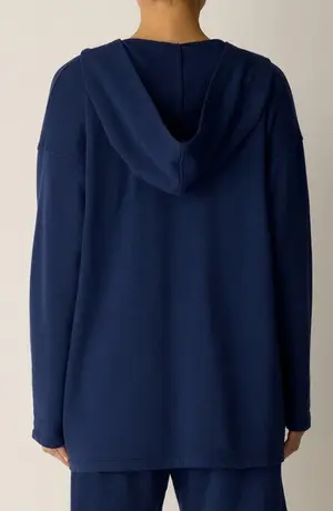 Eileen Fisher Hooded Organic Cotton Terry Jacket