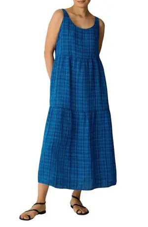 Eileen Fisher Sleeveless Scoop Neck Organic Cotton Dress - Deep Dive