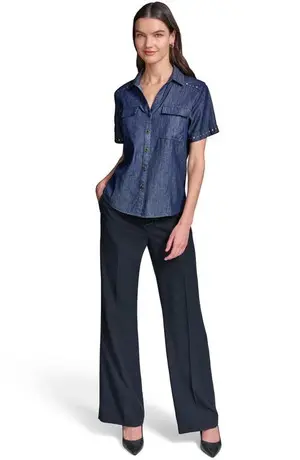 Karl Lagerfeld Paris Studded Button-up Shirt