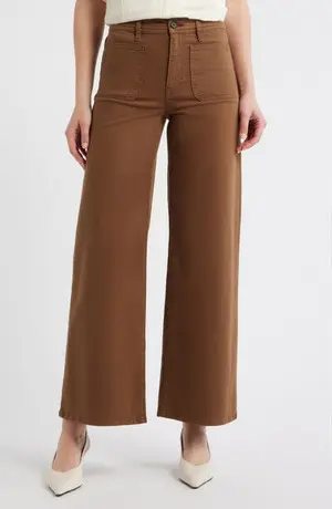 FRAME Le Slim Palazzo High Waist Wide Leg Jeans - Ledger