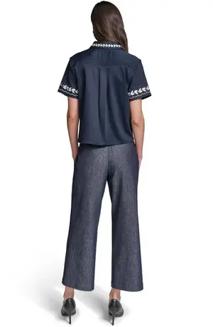 Karl Lagerfeld Paris Embroidered Button-up Shirt