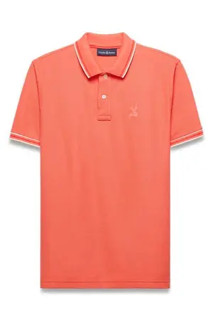 Psycho Bunny Brad Tipped Cotton Piqué Polo - Emberglow