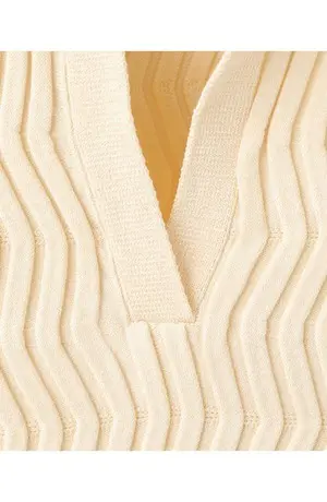 Mango Ribbed Polo Sweater With Johnny Collar