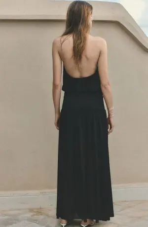 Mango Sleeveless Maxi Dress With Button Detail
