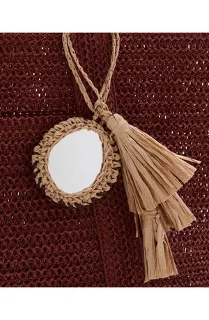 Mango Natural Fiber Tote Bag - Burgundy