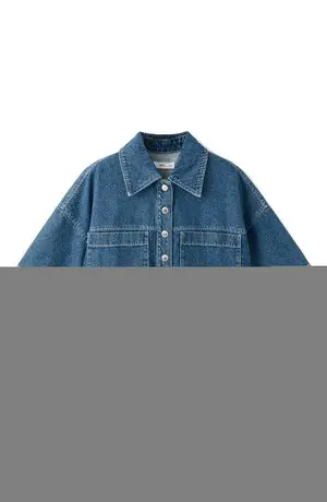 Mango Short Sleeve Denim Shirt