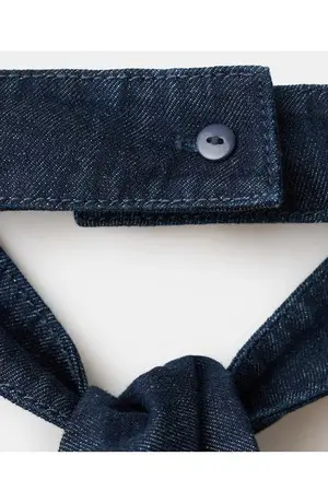 Mango Cotton & Linen Denim Crop Halter Top
