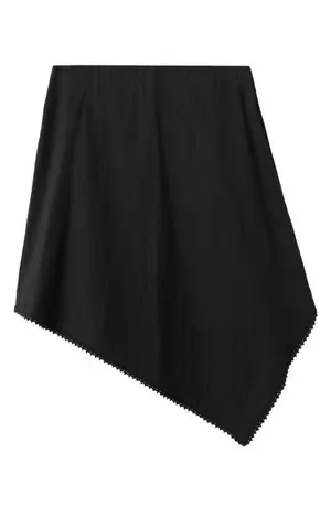 Mango Asymmetrical A-line Skirt With Lace Trim