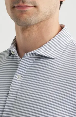 Johnnie-o Cruz Stripe Prep-formance Polo - Navy