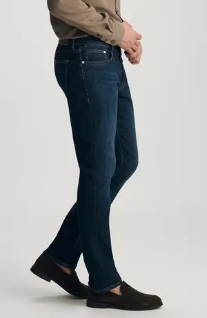 MAVI Marcus Slim Straight Leg Jeans With Whiskering - Deep Brushed Feather