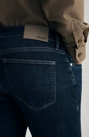 MAVI Marcus Slim Straight Leg Jeans With Whiskering - Deep Brushed Feather