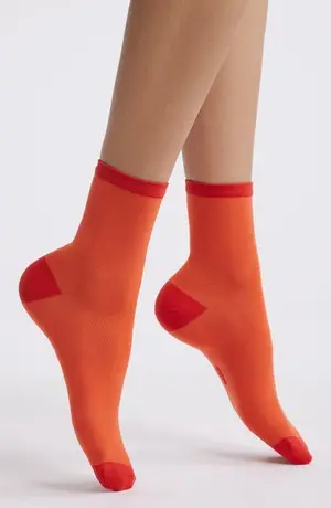 UGG Lyrie Sheer Crew Socks - Red Saffron