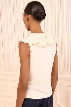 Ulla Johnson Elsie Cotton Top With Ruffle Detail - Cowrie
