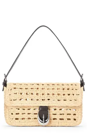 Staud Harlow Raffia Shoulder Bag - Raffia Crochet