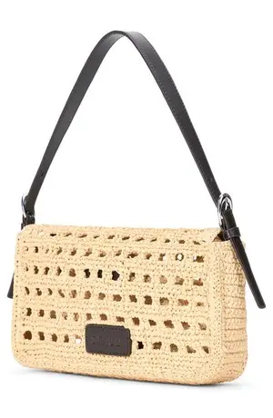 Staud Harlow Raffia Shoulder Bag