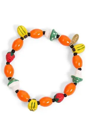 Clare V. Hand-painted Fruit Bead Bracelet