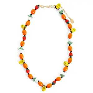 Clare V. Les Fruits De Cv Necklace - Orange Multi