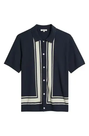Madewell Border Stripe Short Sleeve Cotton Sweater Shirt