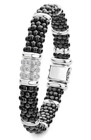 Lagos Black Caviar Diamond Bracelet