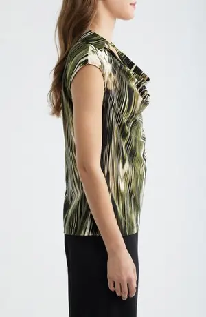 Anne Klein Sleeveless Cowl Neck Top With Extended Shoulders