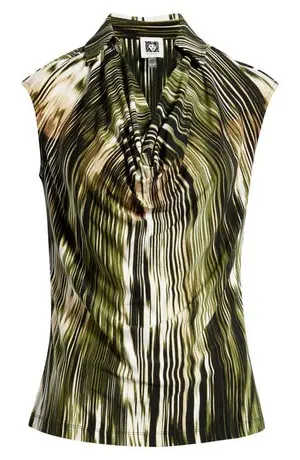 Anne Klein Sleeveless Cowl Neck Top With Extended Shoulders