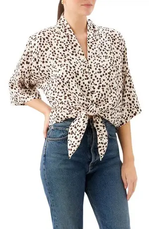 Fifteen Twenty Bernice Animal Tie-front Shirt