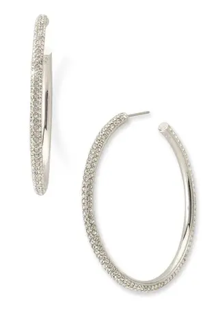 Nadri Pavé Crystal Hoop Earrings