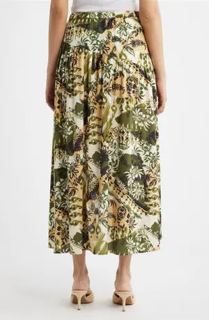 CITY BLUES Faux Wrap Midi Skirt