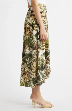 CITY BLUES Faux Wrap Midi Skirt