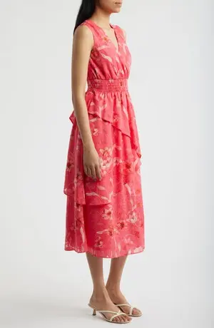 Anne Klein Tiered Asymmetric Midi Dress