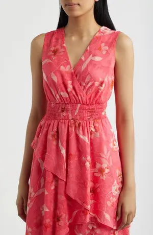 Anne Klein Tiered Asymmetric Midi Dress