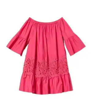 TWINSET Ruffled-hem Mini Dress With Lace Trim