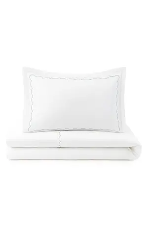 DOMANI HOME Scallop Hotel Duvet Cover - White/blue