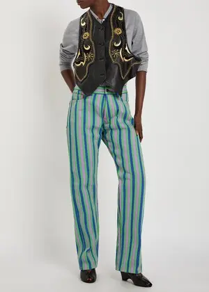 Versace Striped Straight-leg Jeans