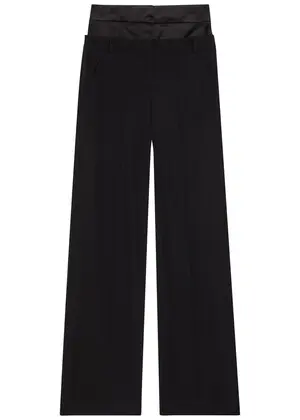 Erdem Layered-effect Wide-leg Wool Trousers