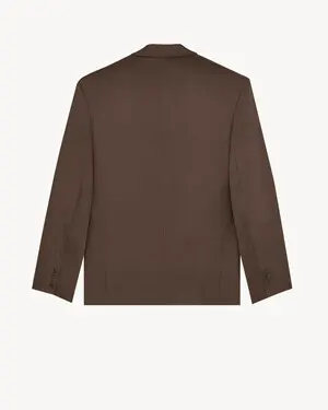 Saint Laurent Double-breasted Long-sleeved Jacket - Chocolat