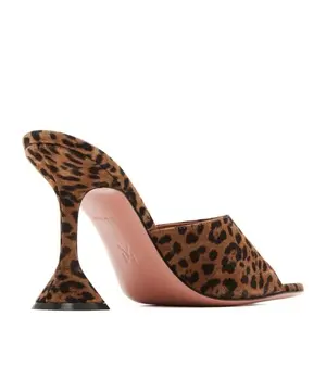 Amina Muaddi 95mm Leopard-print Heeled Sandals - Brown