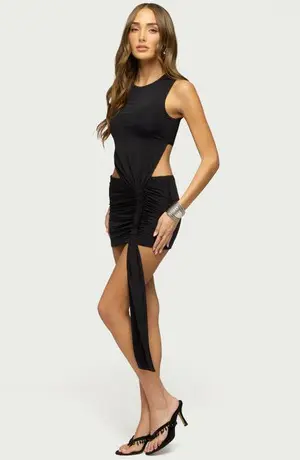 EDIKTED Sash Cutout Mini Dress