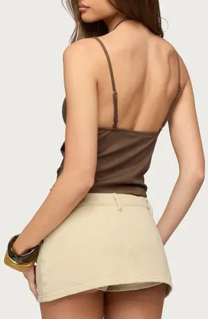 EDIKTED Dafna Asymmetric Button Detail Tank