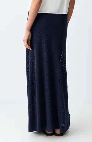 Mango Openwork Knit Maxi Skirt