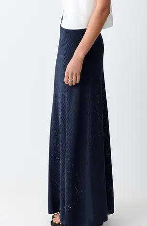 Mango Openwork Knit Maxi Skirt
