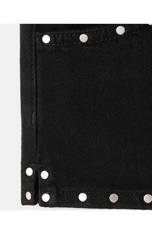 Mango Studded Low Rise Denim Shorts