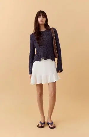 Mango Asymmetrical Ruffled Miniskirt