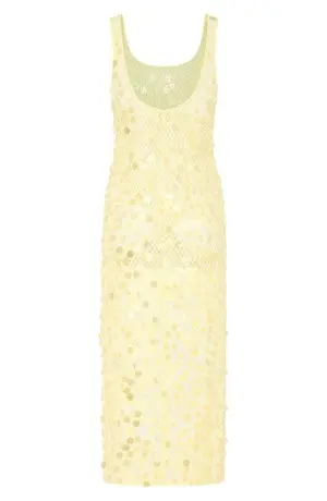 MILLY Paillette Sheer Cover-up Midi Dress