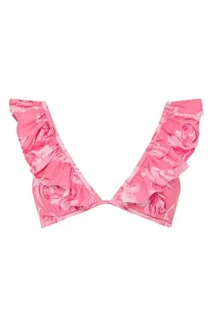MILLY Canopée Ruffle Bikini Top