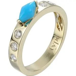 TYPE JEWELRY Leggo Marquise & Diamond Ring - Turquoise