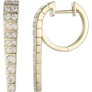 TYPE JEWELRY Leggo Id Diamond Hoop Earrings - Gold
